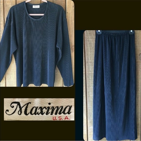Maxima | Skirts | Maxima Knifepleats Long Sleeved Blouse Skirt Set ...